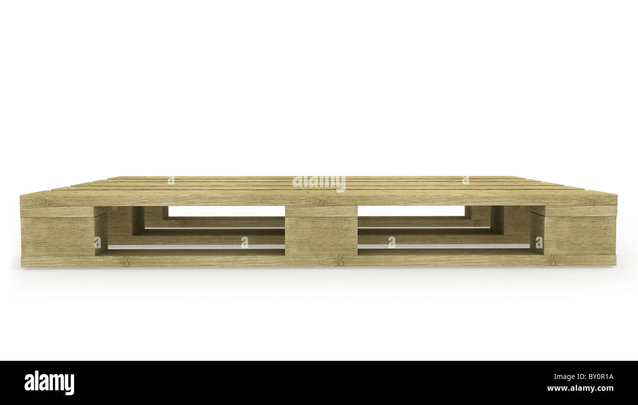 Wooden pallet side view isolated on white background Stock Photo - Alamy