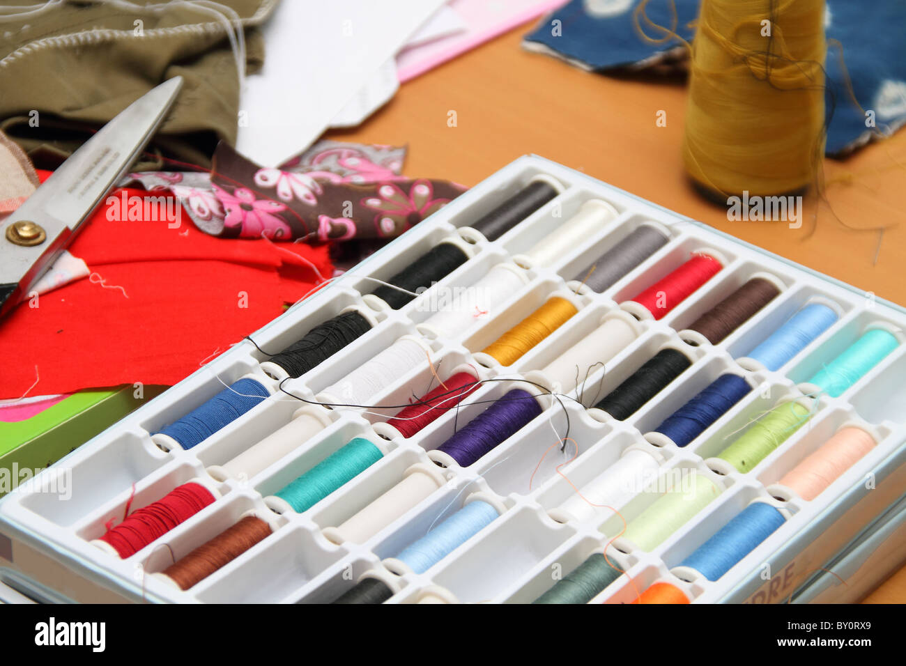 Accessories for machine sewing Stock Photo - Alamy