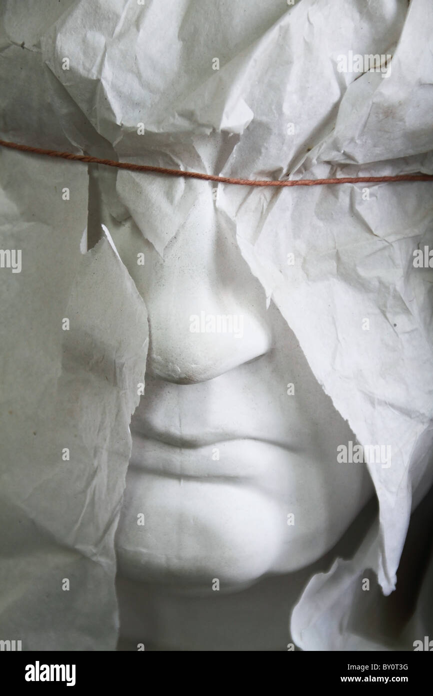Plaster sculpture within the packaging Stock Photo - Alamy