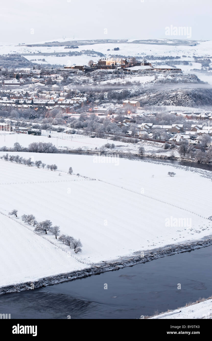 The City of Stirling and the River Forth in winter, Scotland, Uk Stock ...