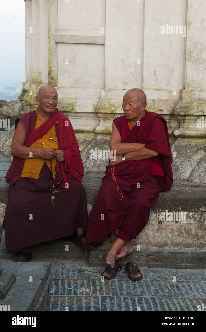 monks talking at Swayambunath Temple in Kathmandu Stock Photo - Alamy