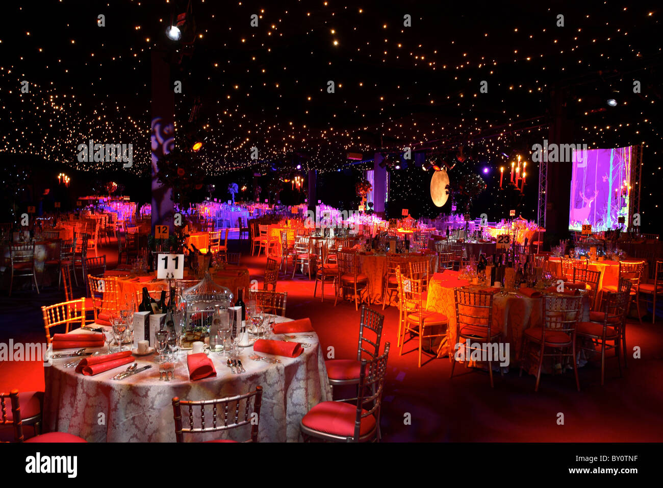 large ballroom set up for party Stock Photo - Alamy