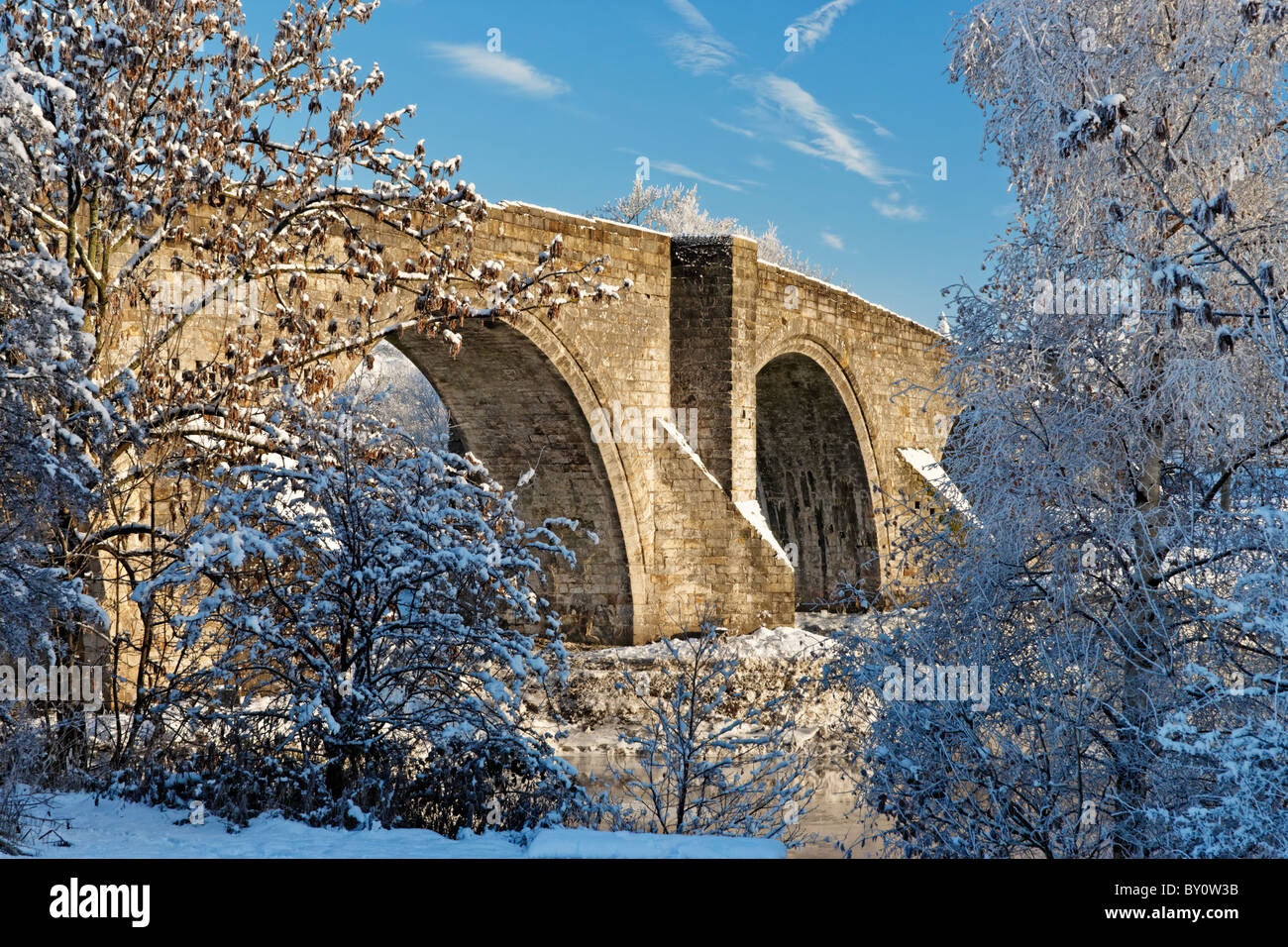 Stirling Bridge, City of Stirling, Scotland, UK. In winter Stock Photo ...
