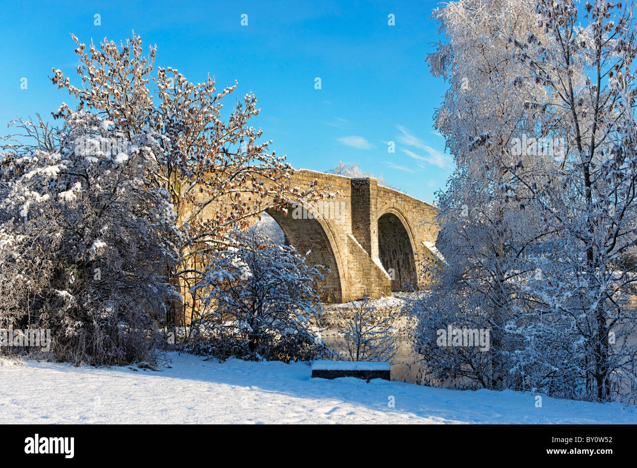 Stirling Bridge, City of Stirling, Scotland, UK. In winter Stock Photo ...