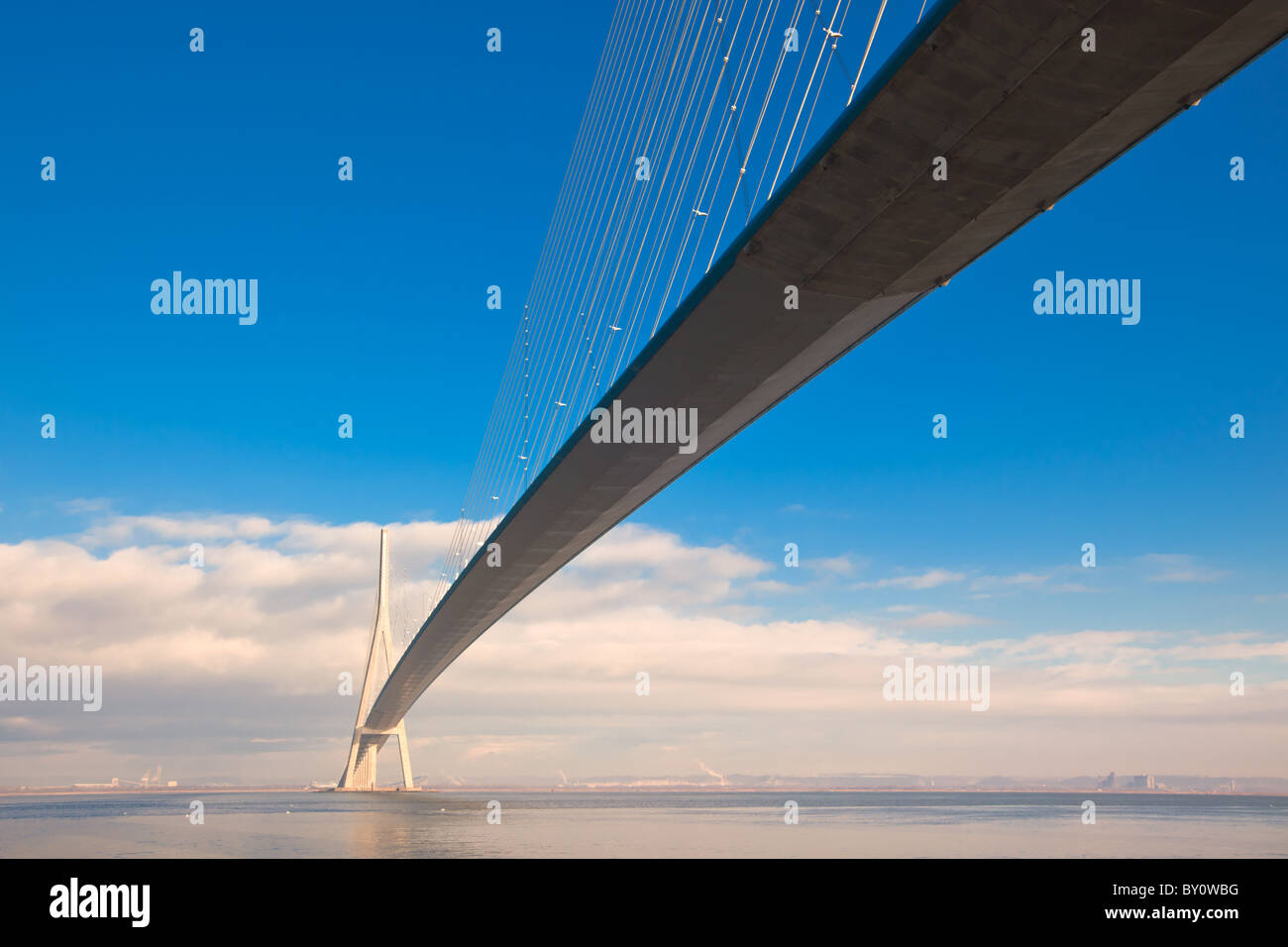 Normandy bridge view (Pont de Normandie, France). Horizontal shot Stock ...