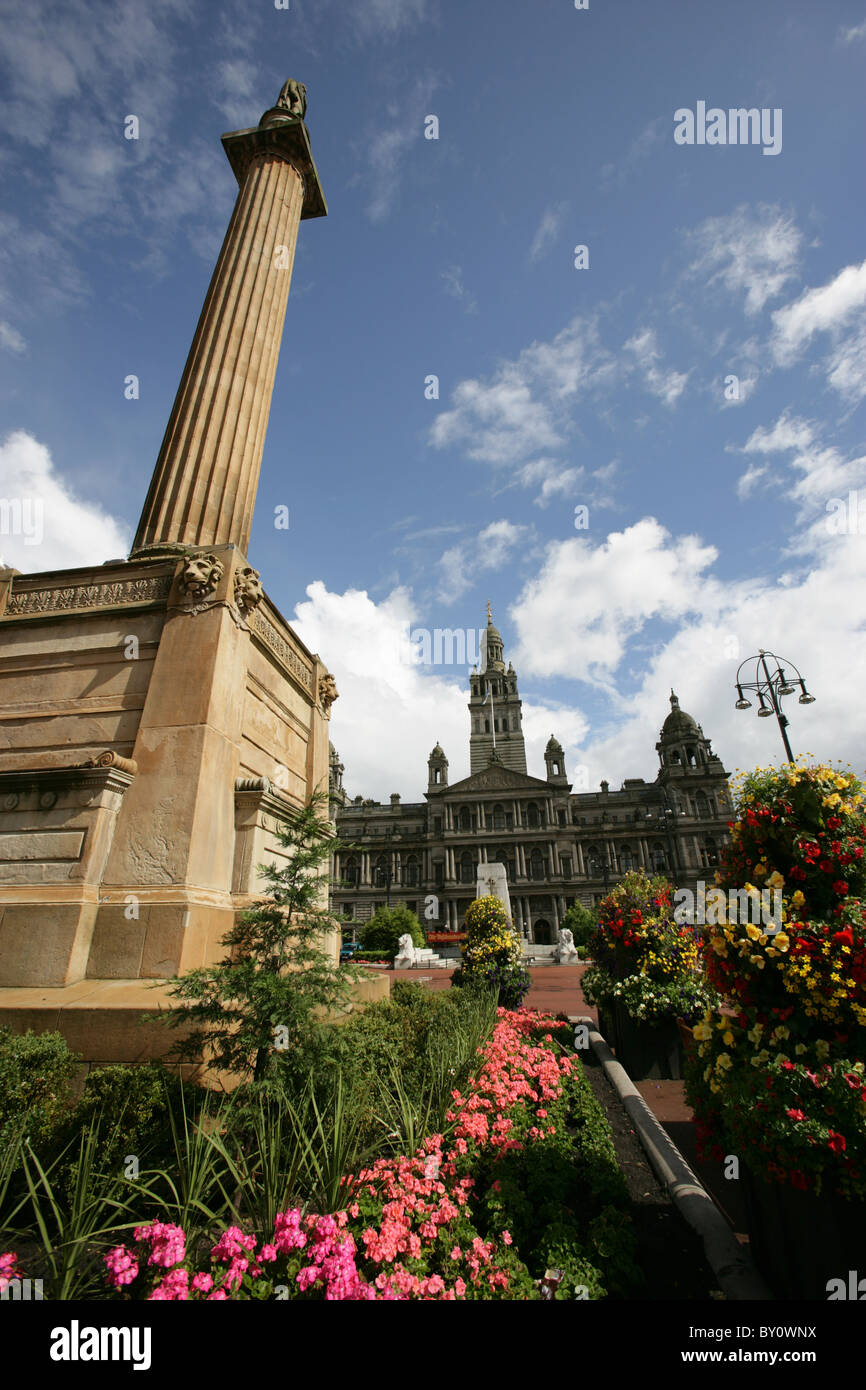 City of Glasgow, Scotland. Low angle view of the Sir Walter Scott ...