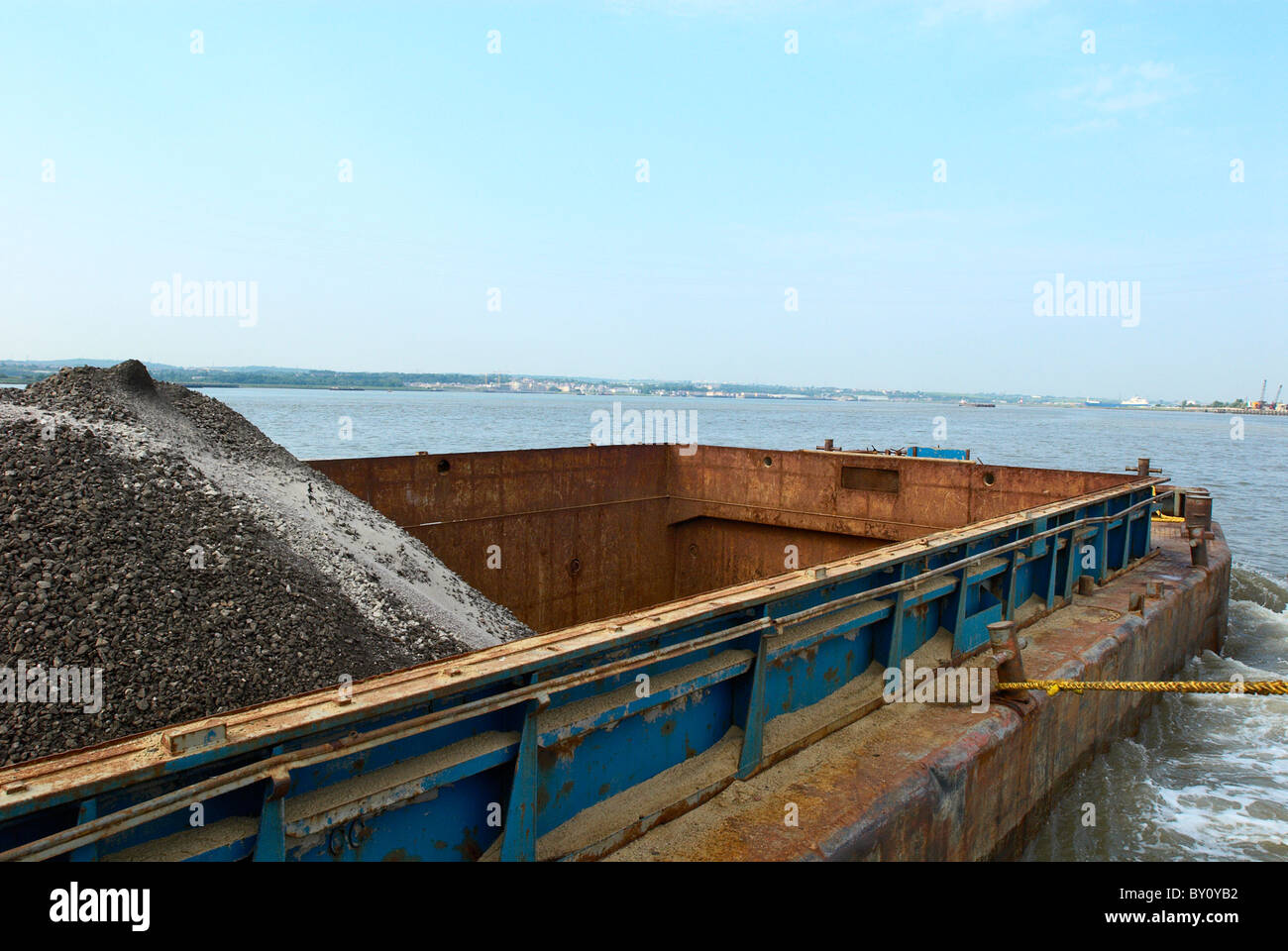 Quarry with barge loading facility Kent UK Stock Photo - Alamy