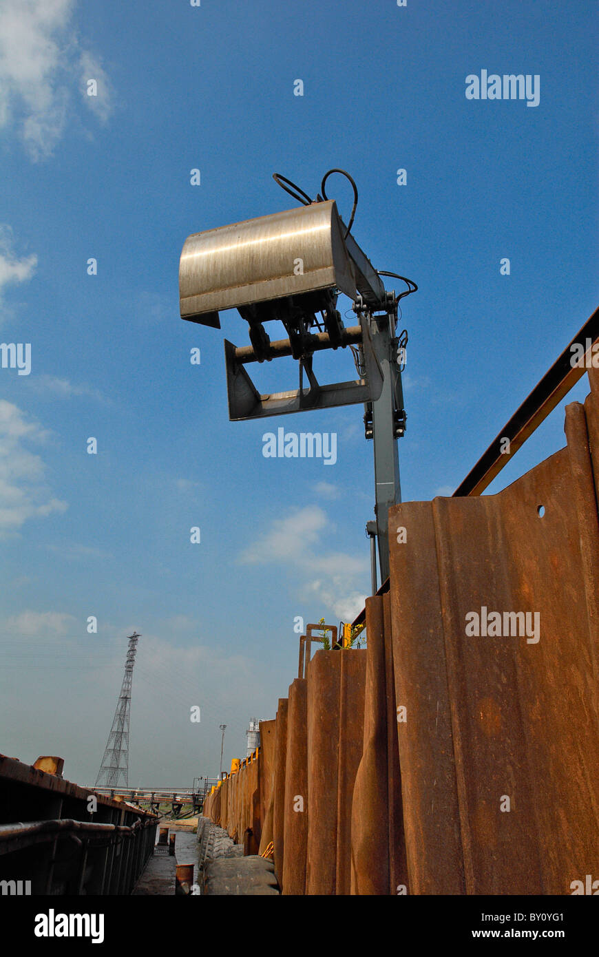 Quarry with barge loading facility Kent UK Stock Photo - Alamy