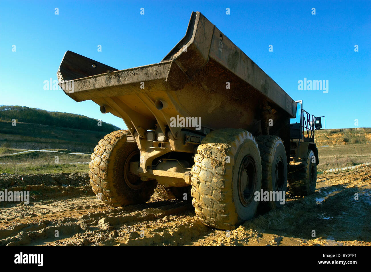 Dumper truck on a construction site Stock Photo - Alamy