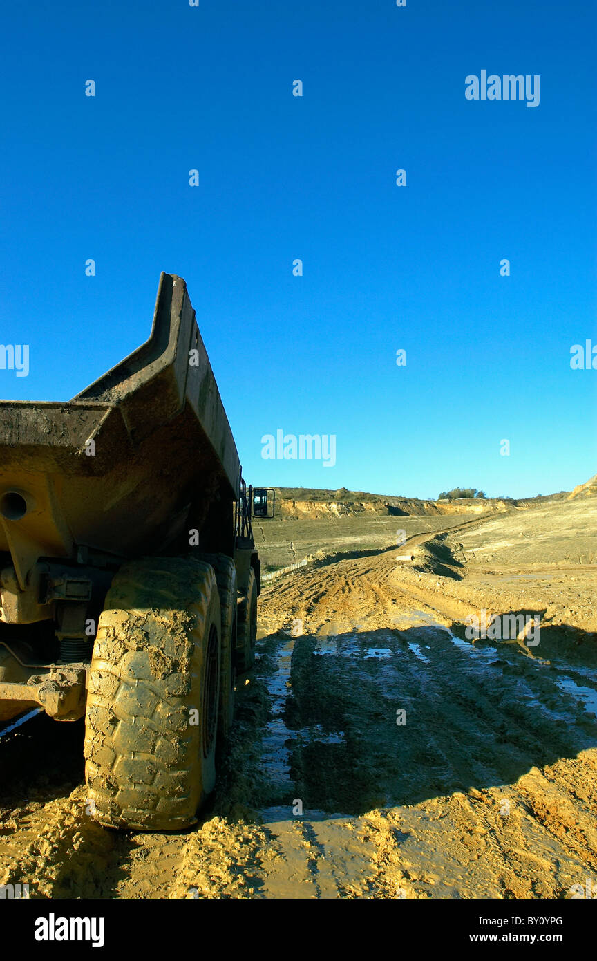 Dumper truck on a construction site Stock Photo - Alamy