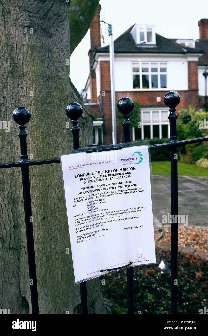 Public notice referring to planning permission on a domestic property ...