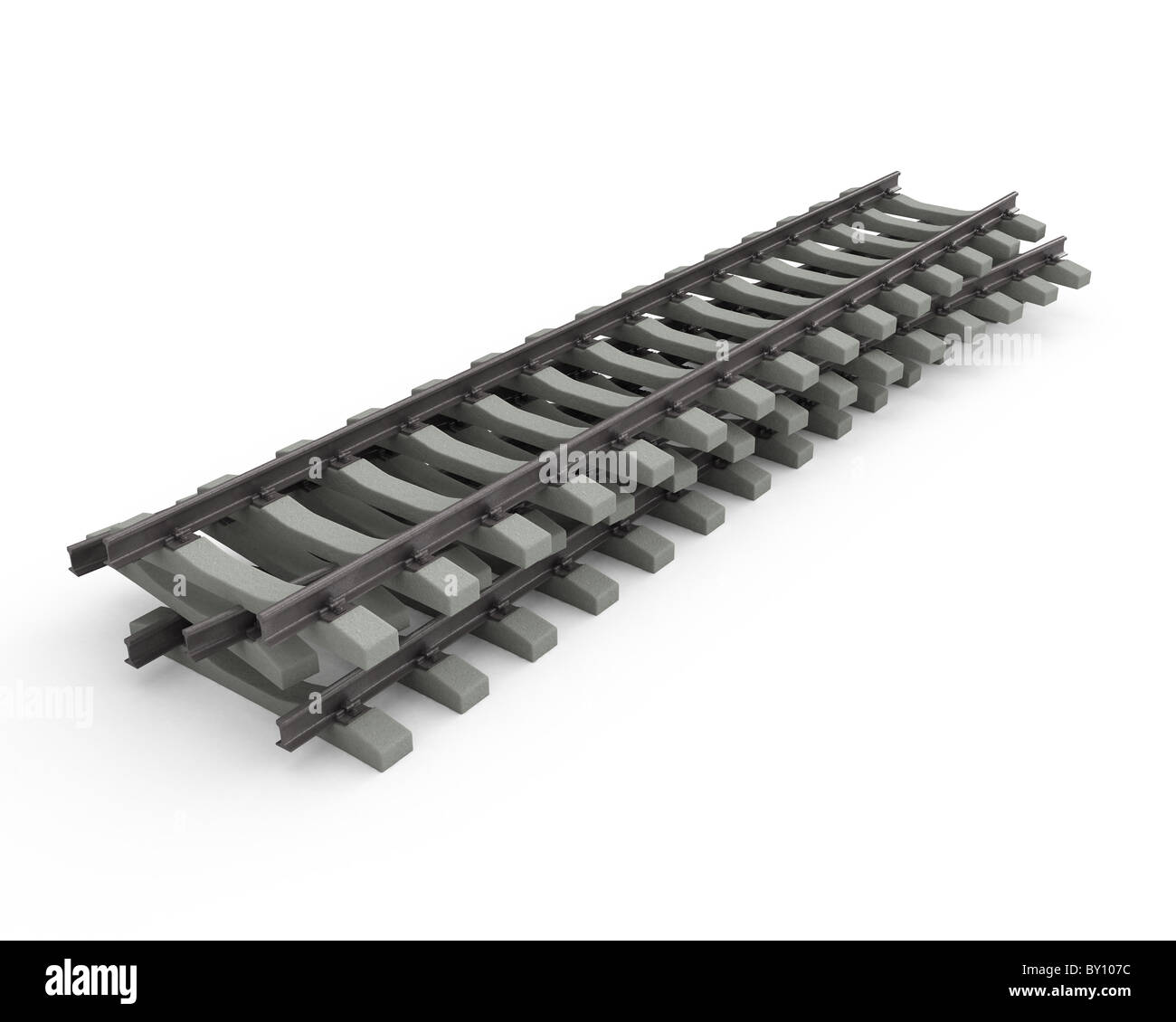 Single rail isolated on white background Stock Photo - Alamy