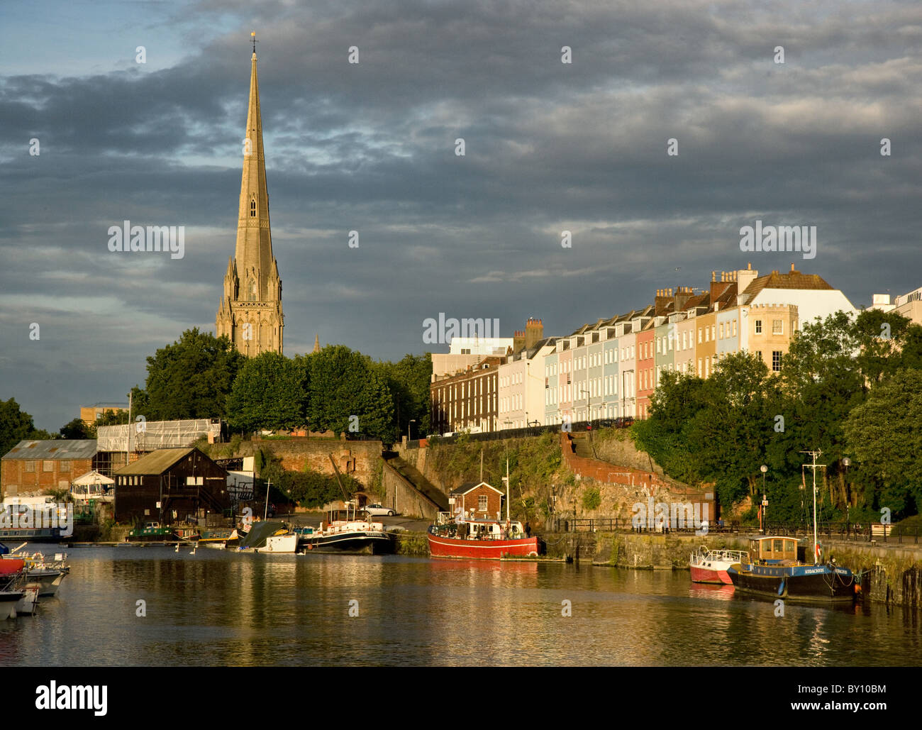 St Mary Redcliffe and colourful terraced houses of Redcliffe Parade by ...
