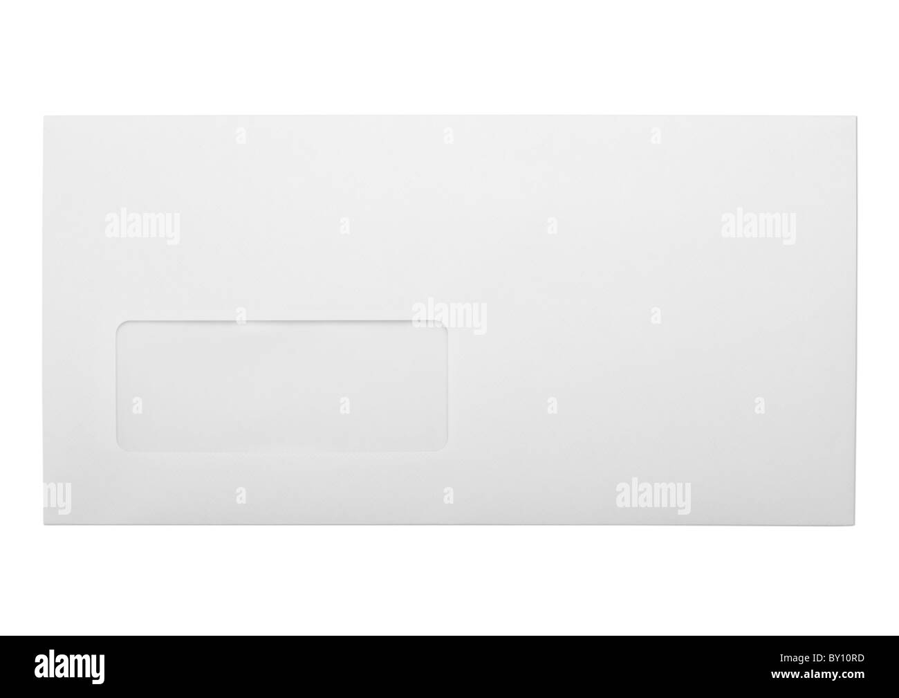 White DL window envelope on white background Stock Photo - Alamy