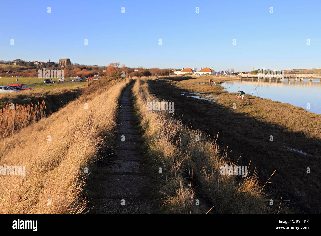 Towpath on the River Adur, Shoreham-by-Sea, West Sussex, England UK ...