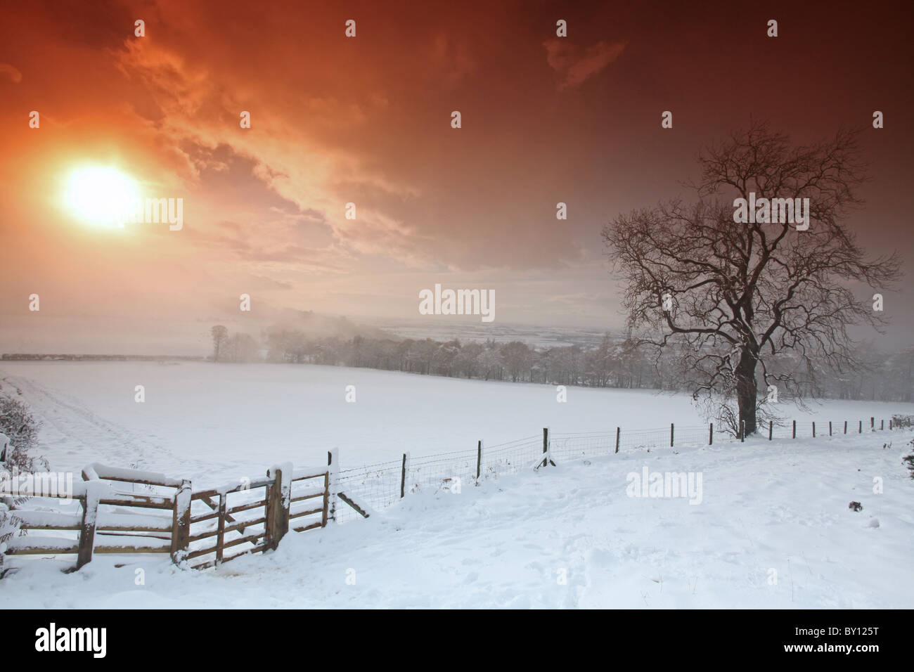 Winter sunset at Roseberry Topping Stock Photo - Alamy