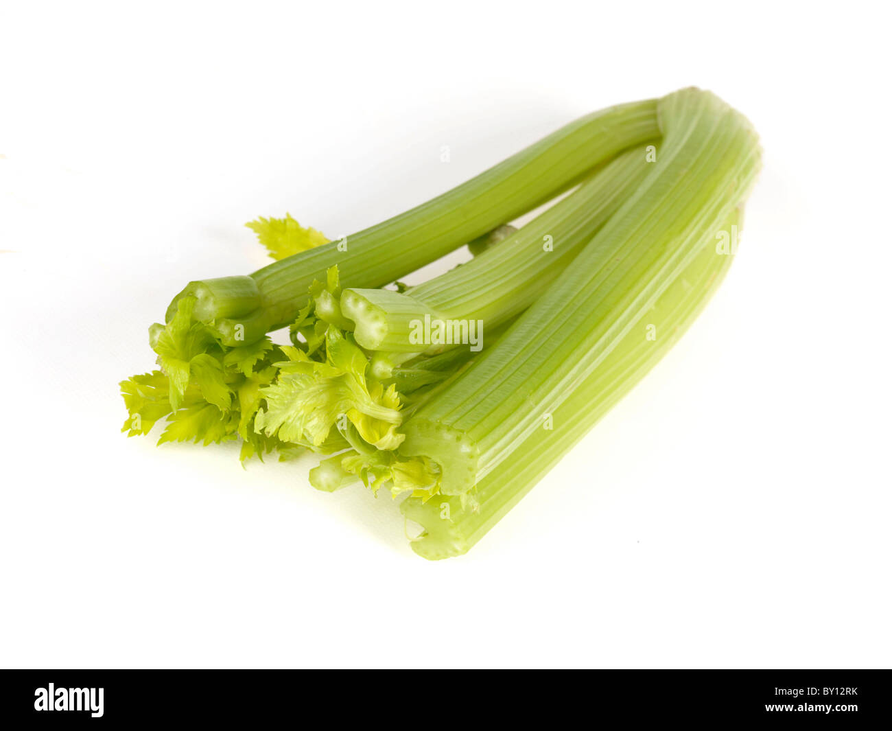 Fresh celery stalks and leaves isolated on white background Stock Photo ...