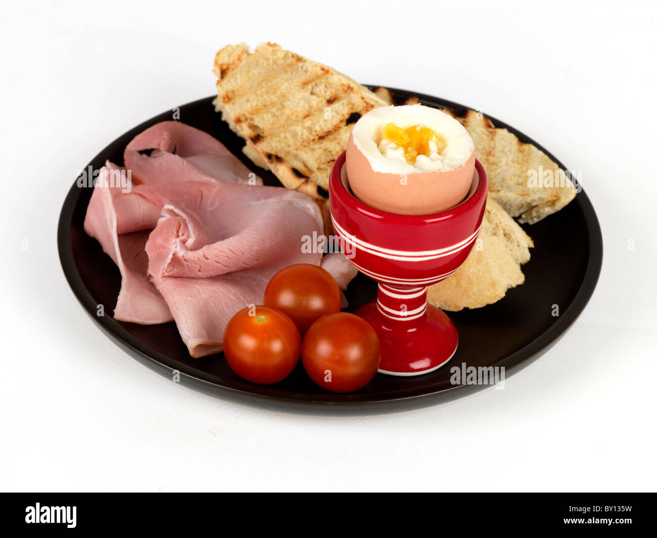 Hard Boiled Egg and Ham Stock Photo - Alamy