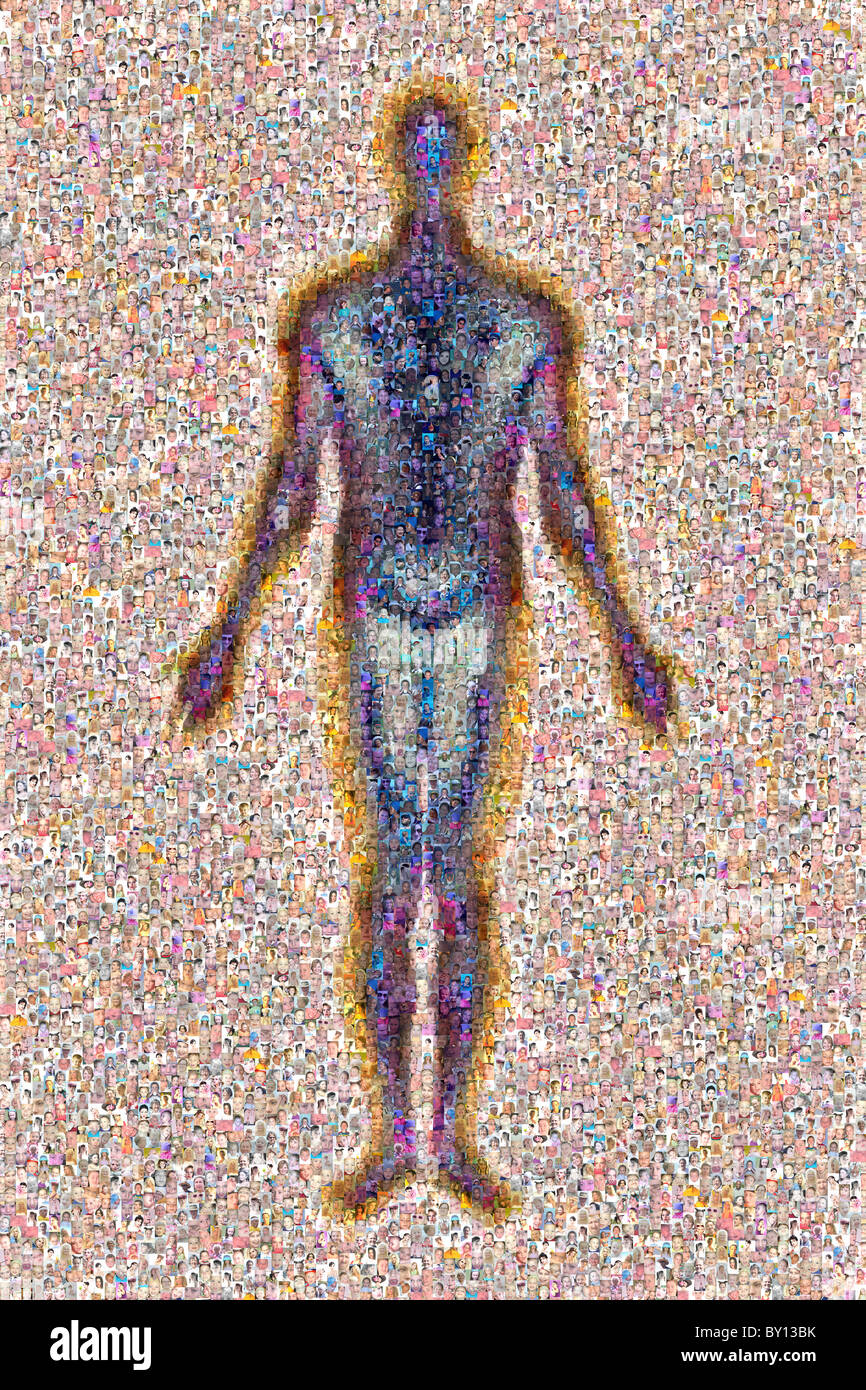 photomosaic of a human silhouette Stock Photo - Alamy