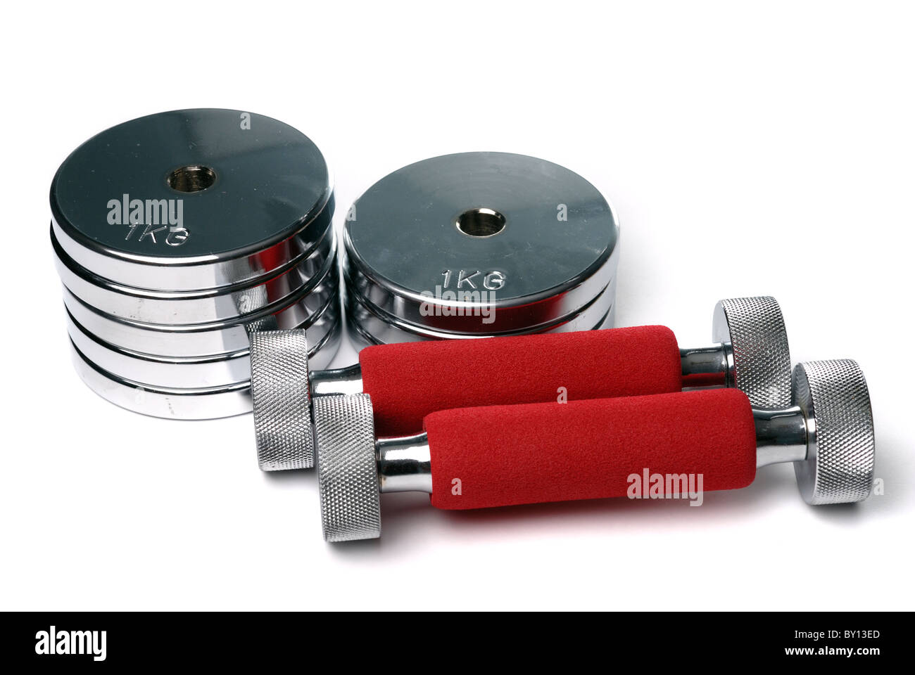 Barbells isolated on white background Stock Photo - Alamy