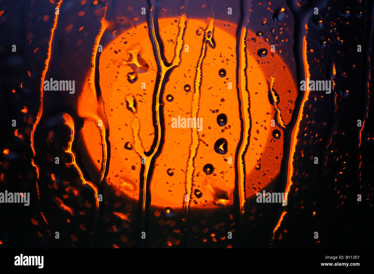 Rain pouring down a kitchen window Stock Photo - Alamy