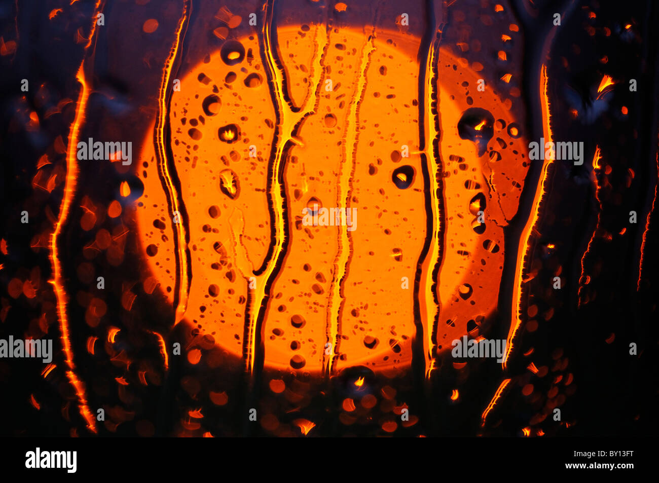 Rain pouring down a kitchen window Stock Photo - Alamy