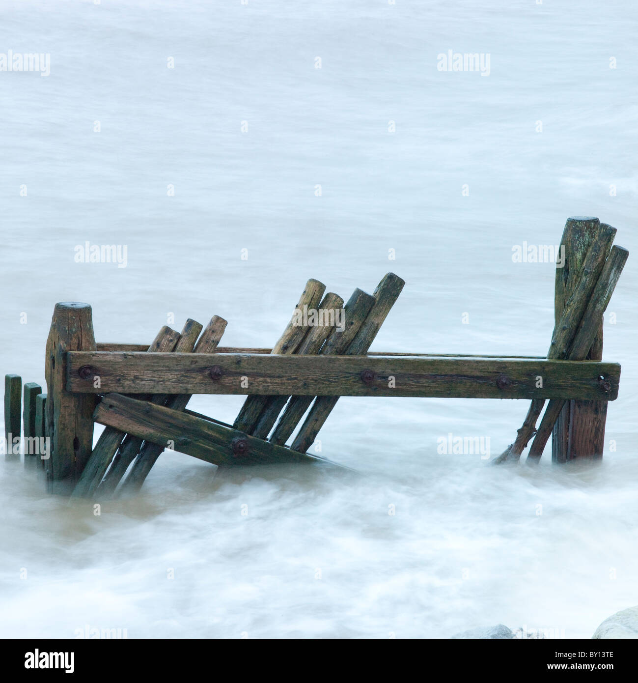 broken sea defences Reculver Kent England defenses Stock Photo - Alamy