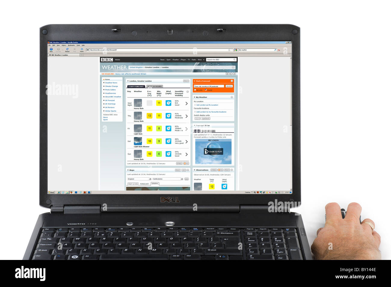Bbc weather screen hi-res stock photography and images - Alamy