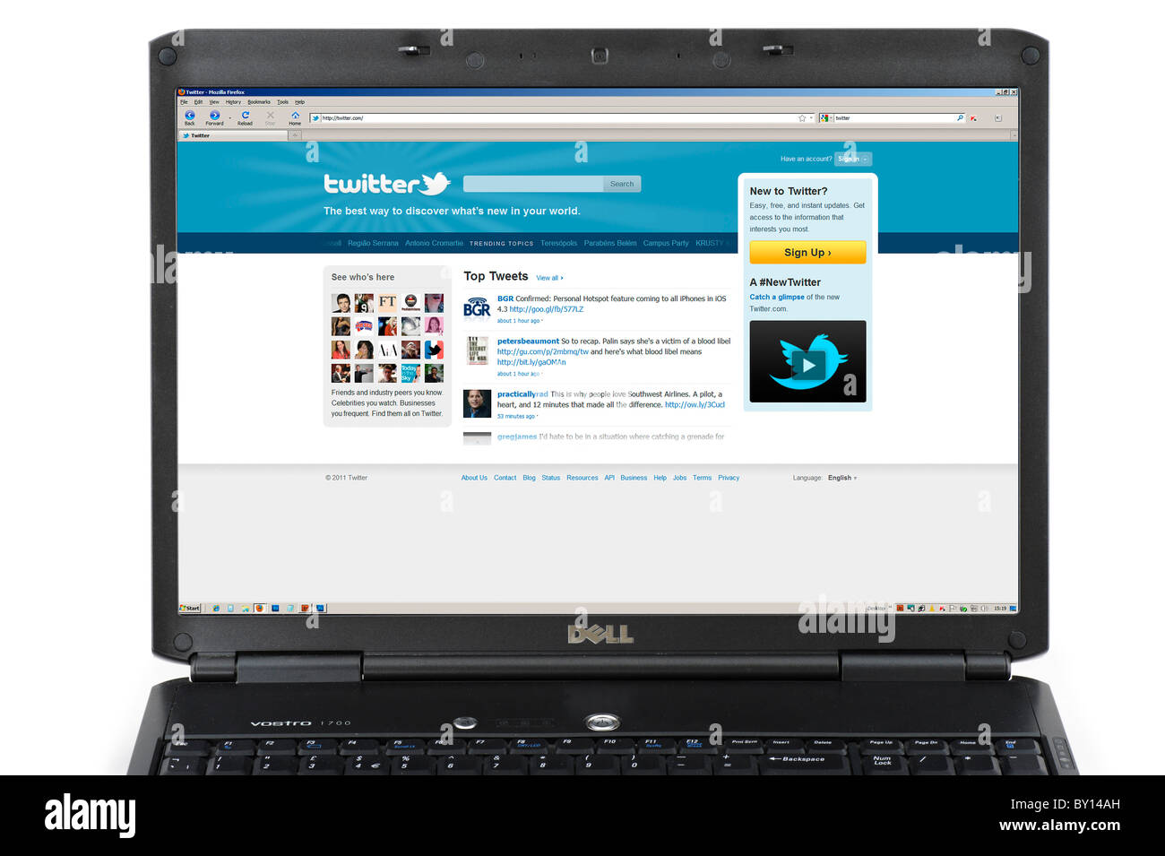 Twitter home page hi-res stock photography and images - Alamy