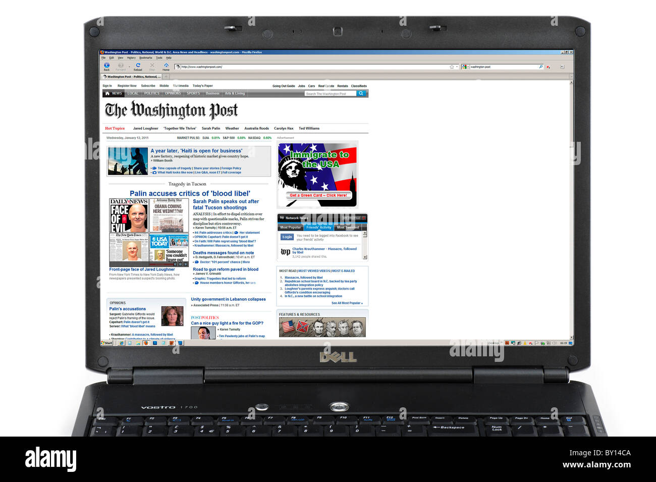 Browsing The Washington Post website on a Laptop Computer, USA Stock ...