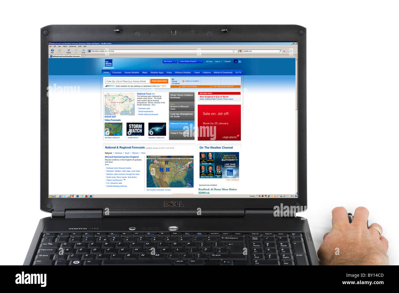 Browsing the weather forecast on the Weather Channel website, USA Stock ...