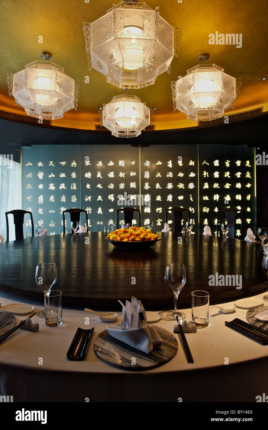 A dining room table at the National Palace Museum restaurant in Taipei ...