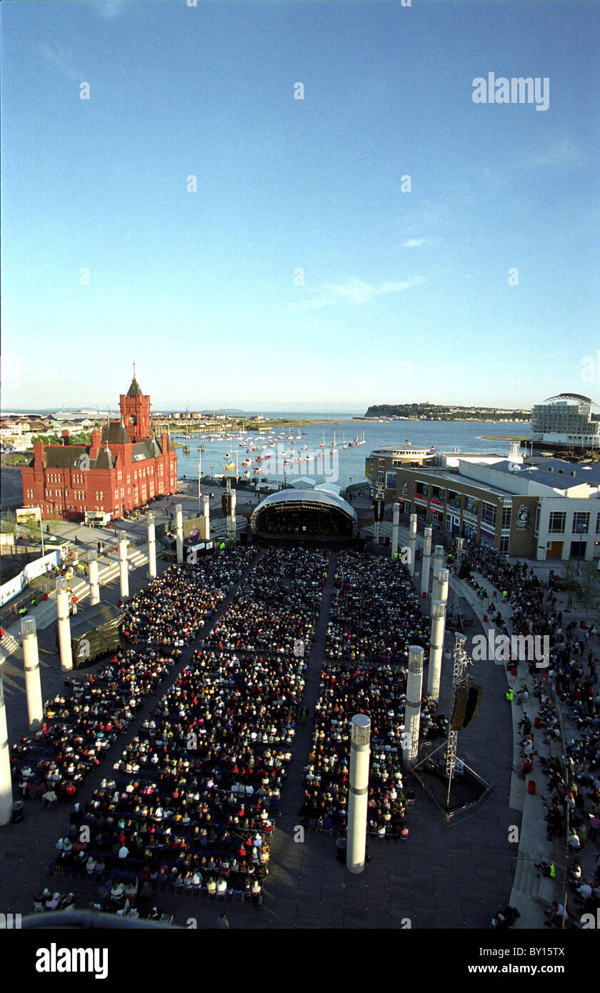 An open air concert, Cardiff Bay Stock Photo - Alamy