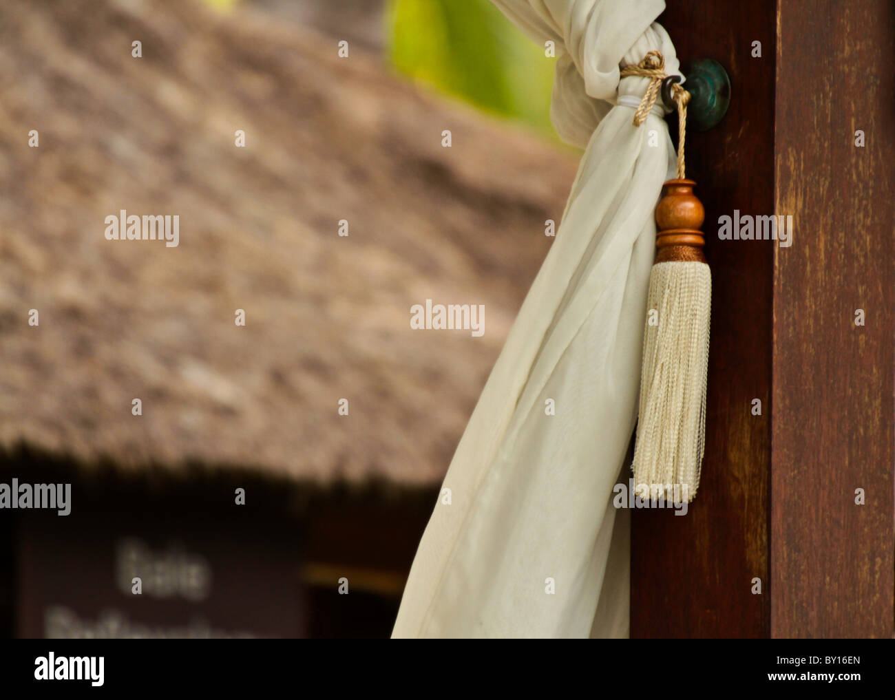 Curtain and tassles of a Balinese massage Bale Stock Photo - Alamy