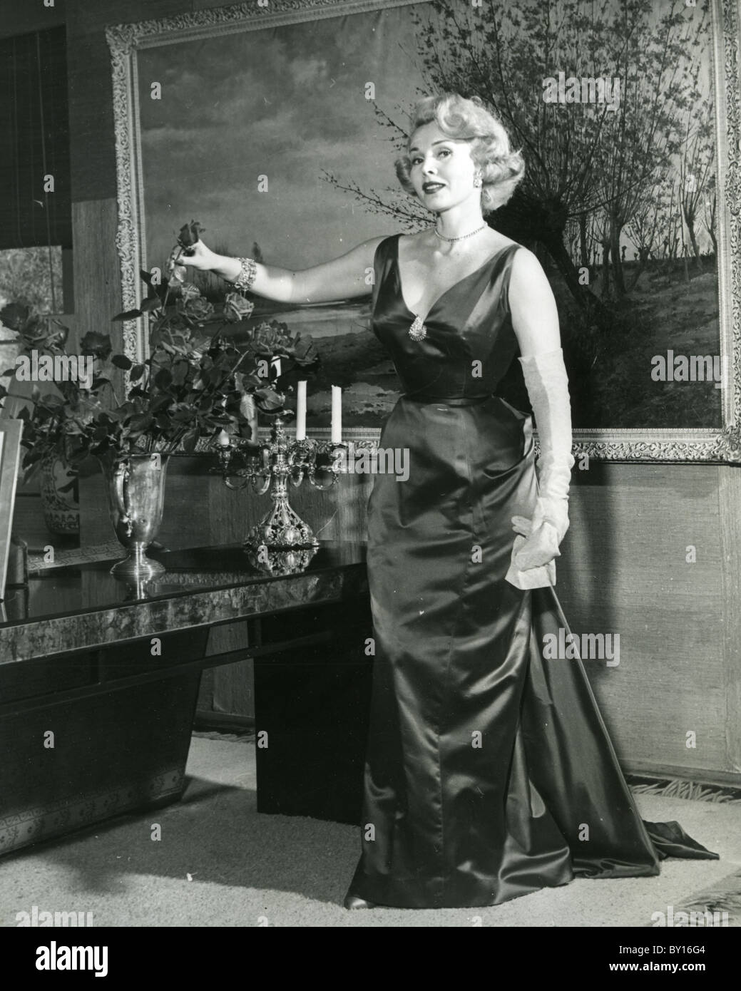 ZSA ZSA GABOR Hungarian-American film actress about 1954 Stock Photo ...