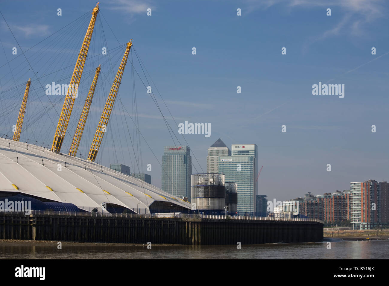 O2 arena and Canary Wharf, London, England Stock Photo - Alamy