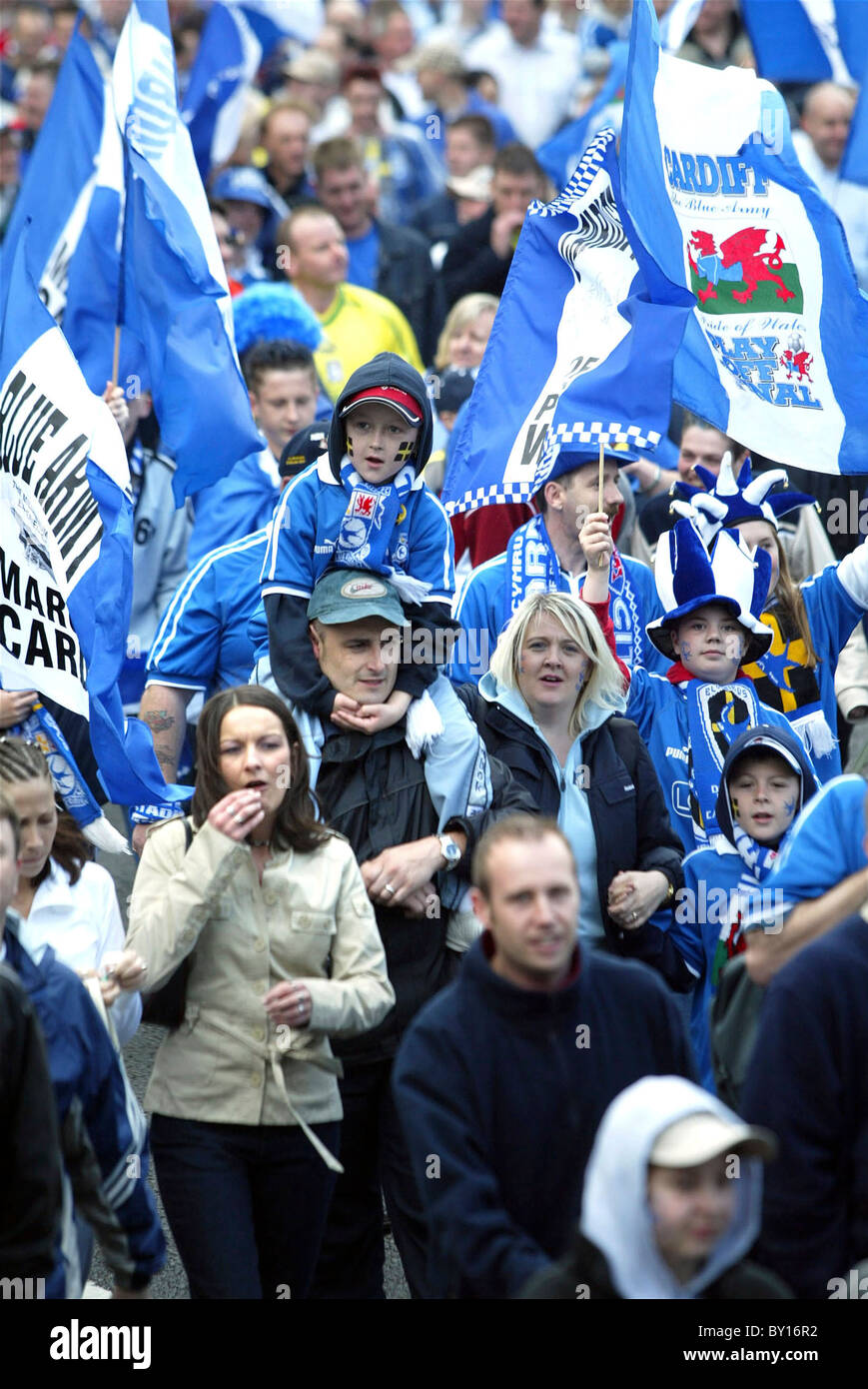 Cardiff City Fans walking to a game, Cardiff Stock Photo - Alamy Cardiff City Fans walking to a game, Cardiff Stock Photo - Alamy