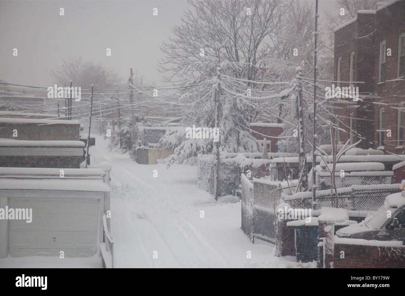 snow storm in Brooklyn NY Stock Photo - Alamy