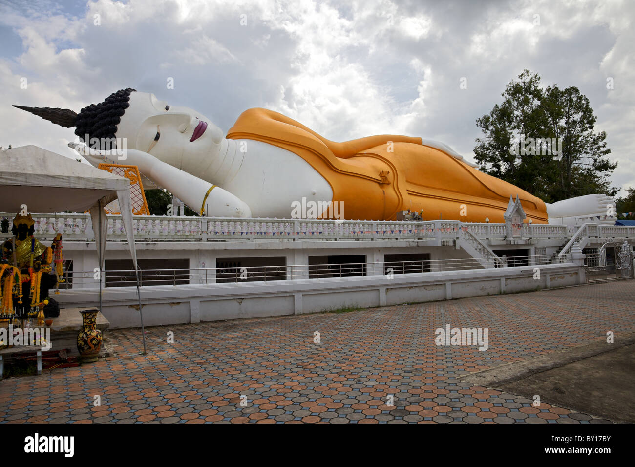 The big laying down Buddha at Wat Tas Noi near Nakhon Si Thammerat ...