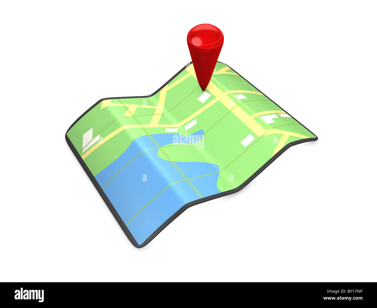 GPS map 3d conceptual image, isolated on white background Stock Photo ...