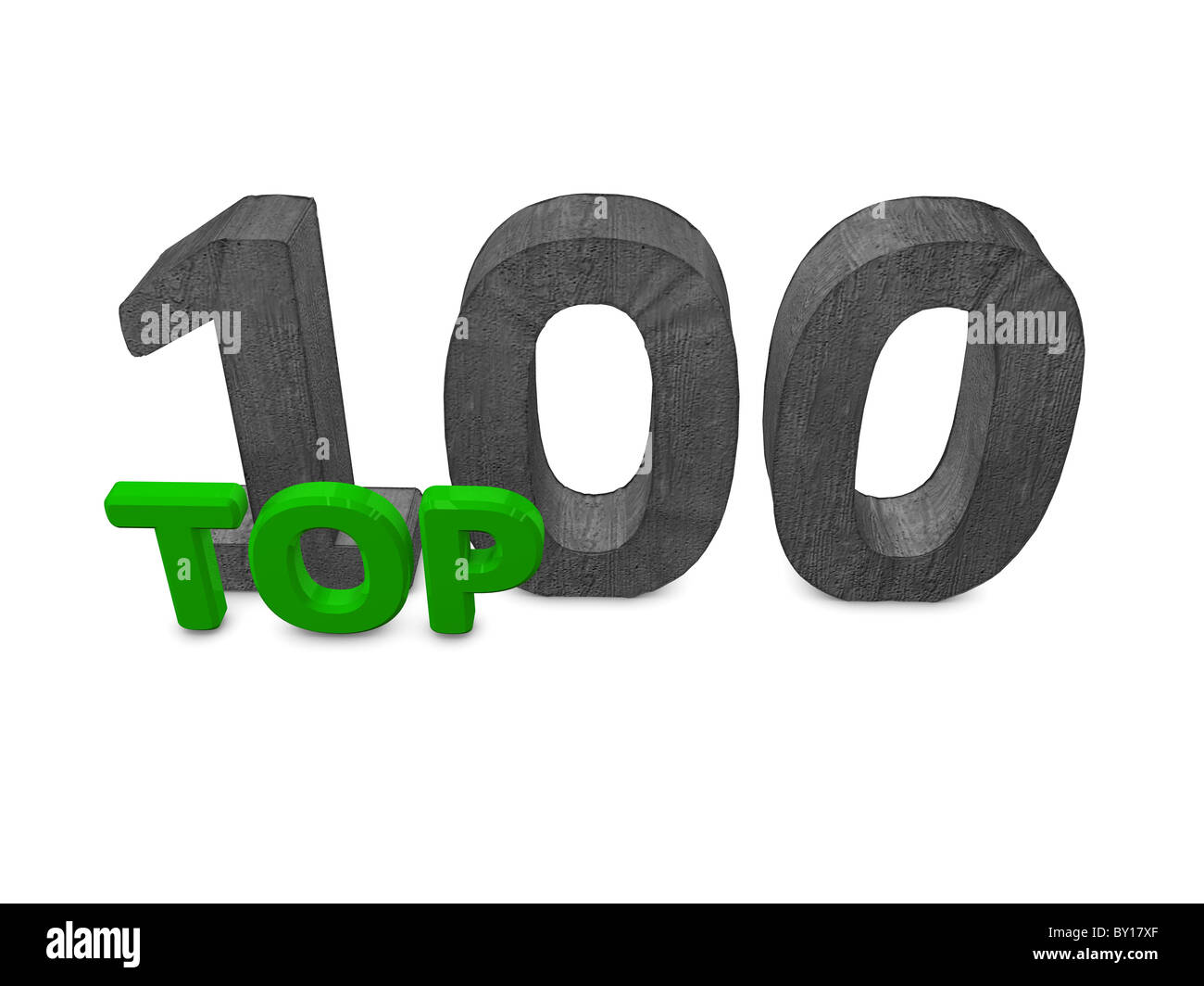 3d rendering TOP 100 graphic concept, isolated on white background ...