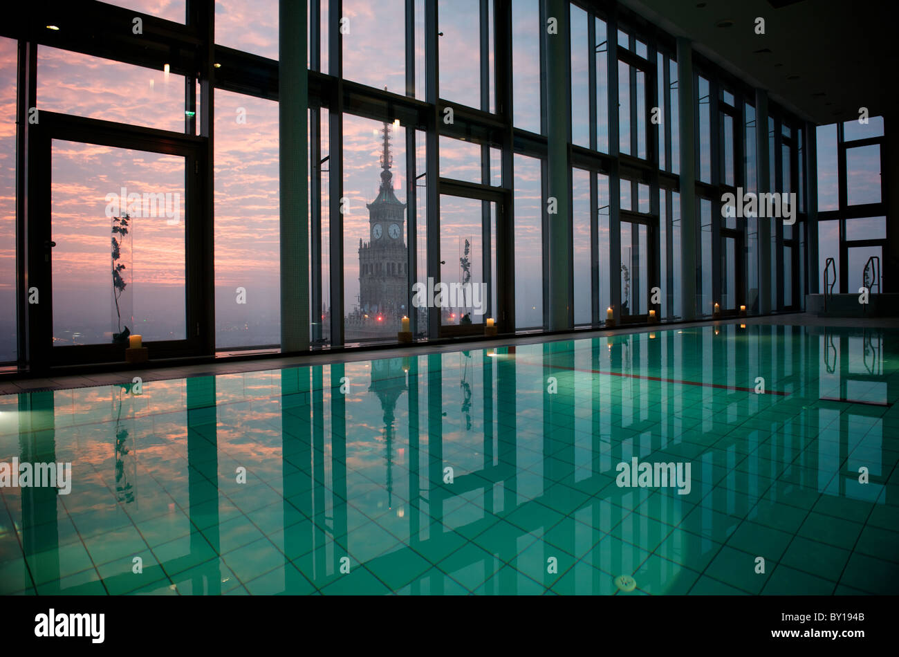 The swimming pool of the Hotel InterContinental, Warsaw, Poland Stock ...