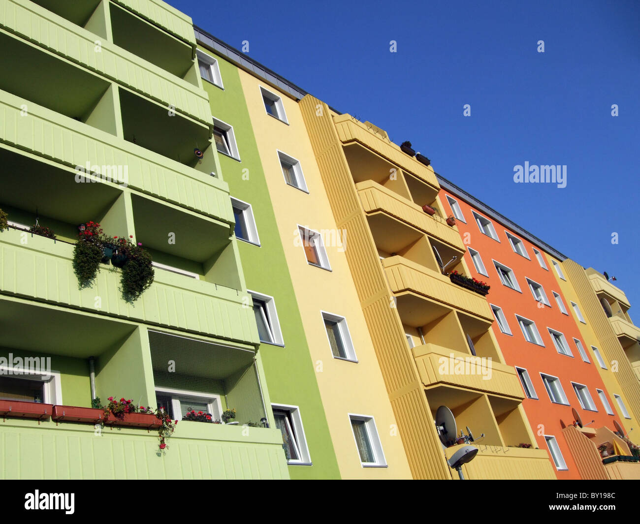 A refurbished block of flats, Berlin, Germany Stock Photo - Alamy