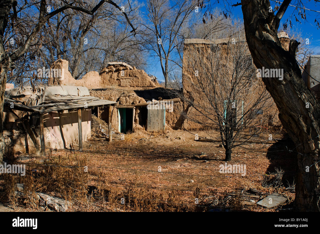 Old adobe ranch buildings in Taos New Mexico Stock Photo - Alamy