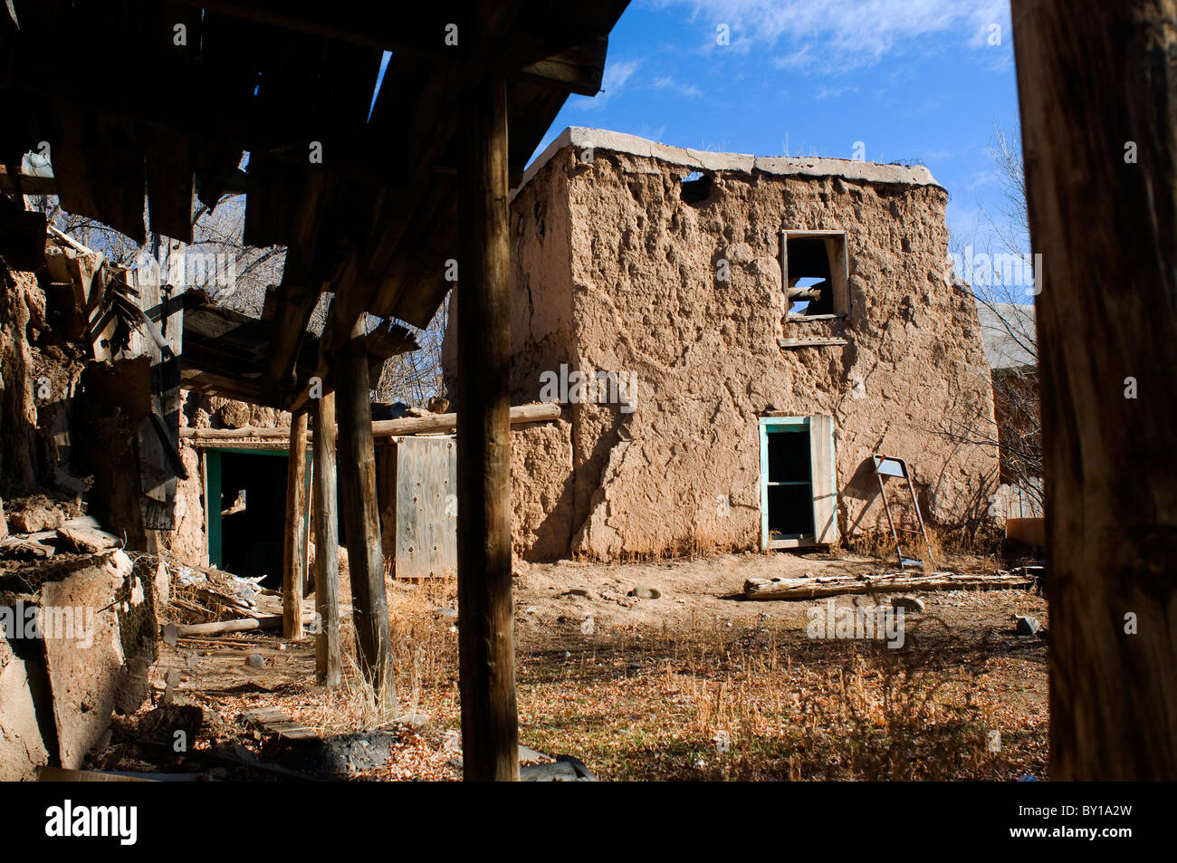 Old adobe ranch buildings in Taos New Mexico Stock Photo - Alamy