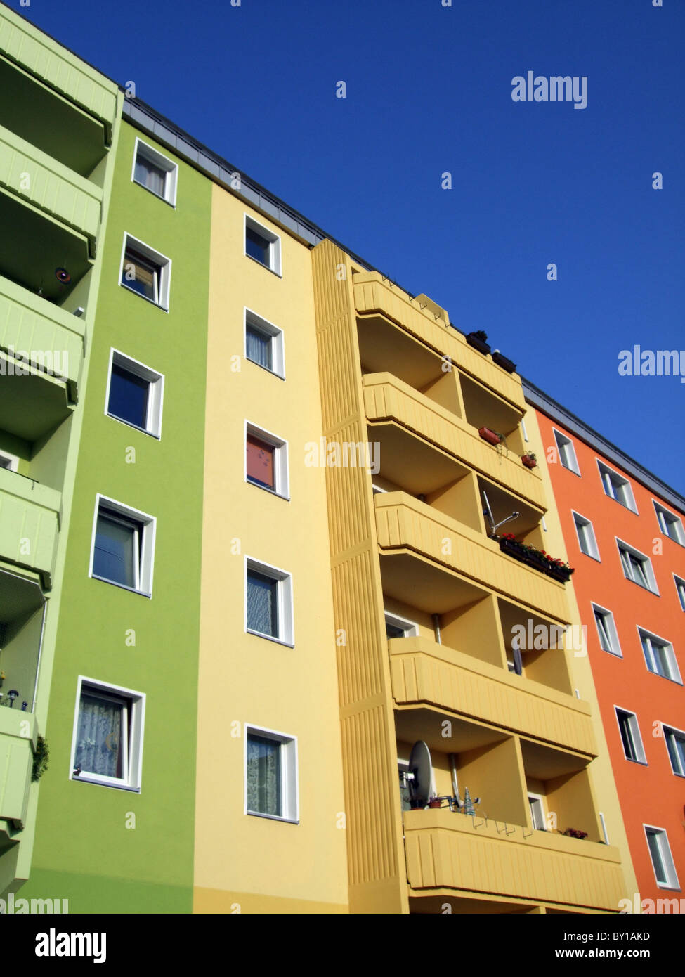 A refurbished block of flats, Berlin, Germany Stock Photo - Alamy