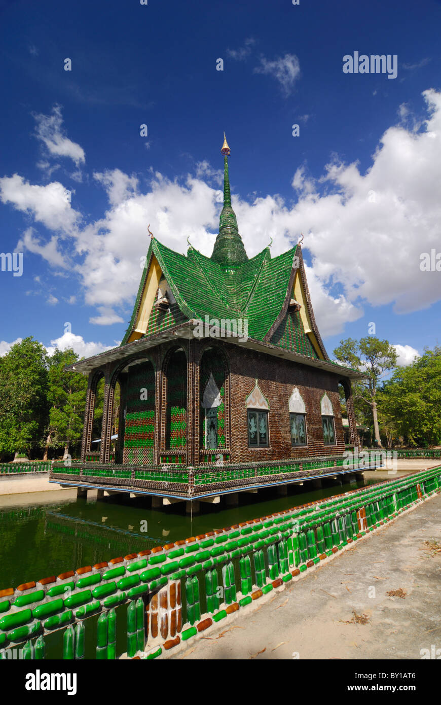 The "Million bottles temple". Wat Lan Khuad in the Isan district in ...