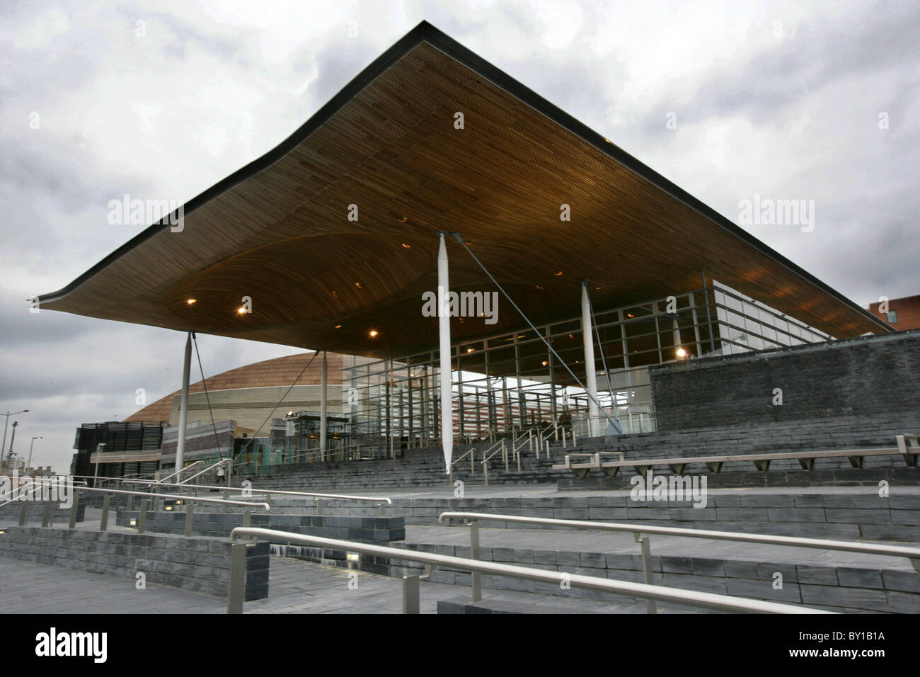 The Senedd (Parliament or Senate) in Cardiff Bay, the home of the ...