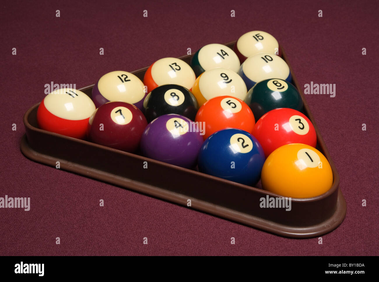 Pool table with racked pool balls hi-res stock photography and images ...