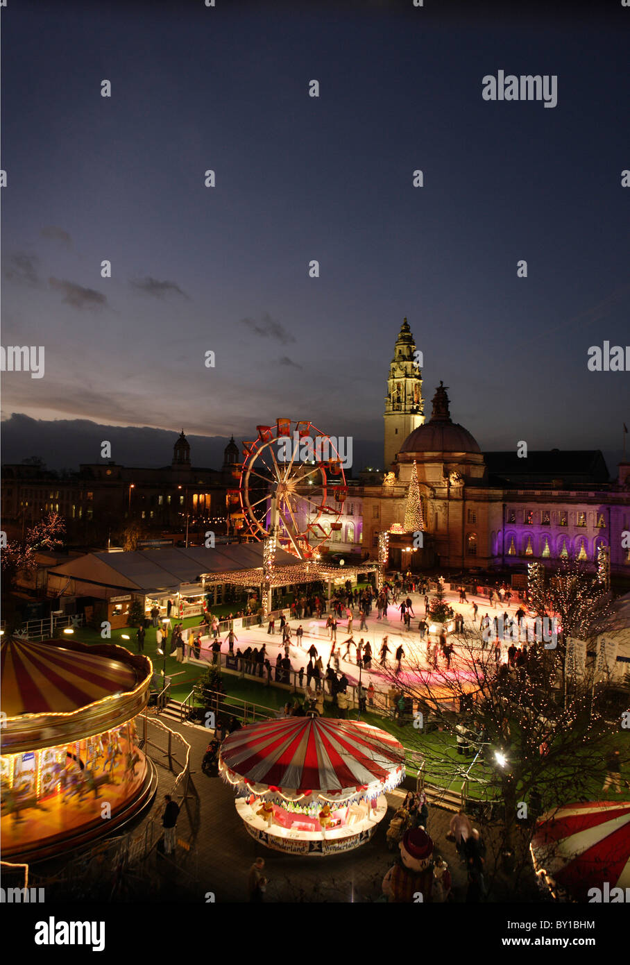 Cardiff winter wonderland ice skating hi-res stock photography and ...